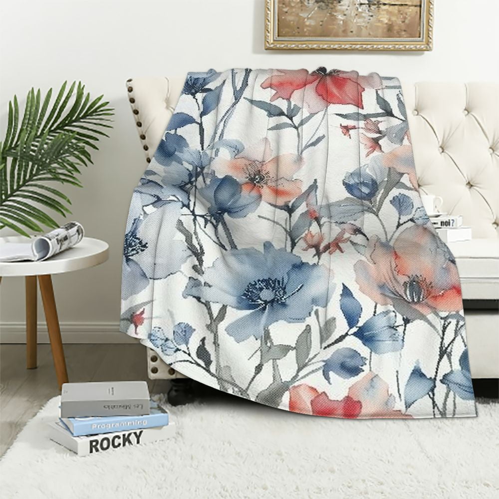 Shiartex Wildflowers Floral Throw Blanket for Girls Women Colorful ...