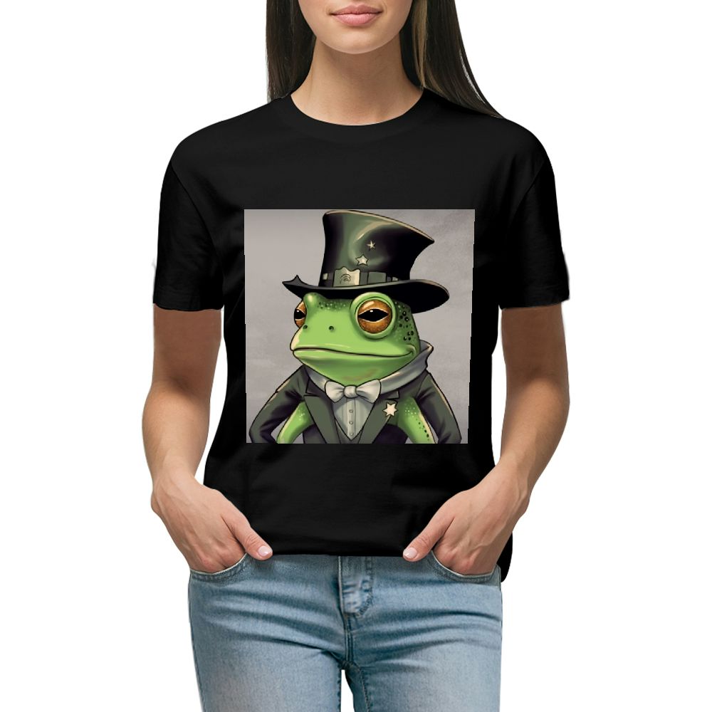 Shiartex Women's Funny Frog Sergeant Shirt Cute Star Hat Frog Graphic ...