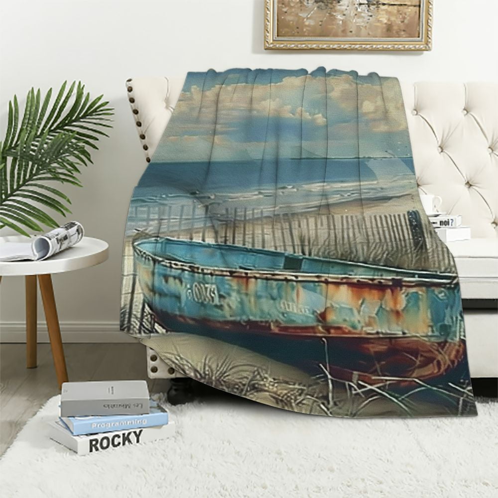 Shiartex Wooden Rowboat Blanket Gifts for Women Men Girls Kids Soft ...