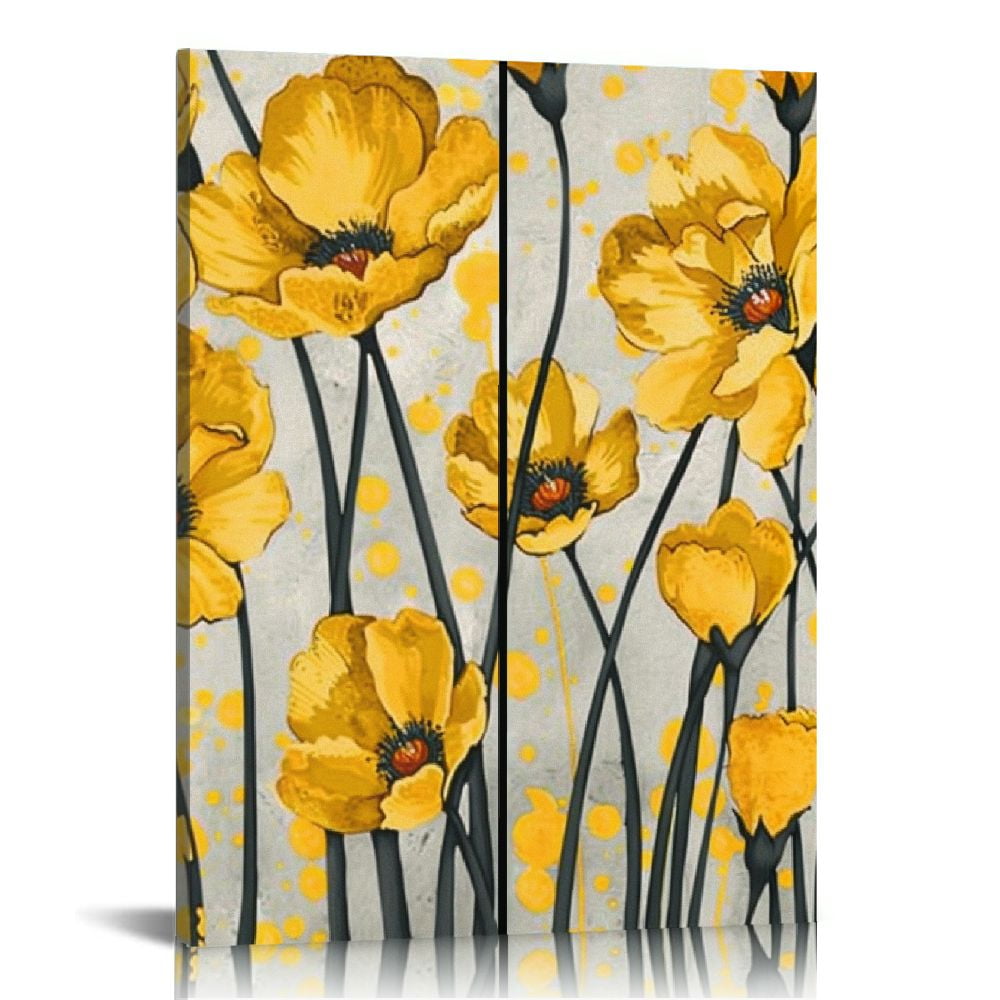 Shiartex Yellow Flower Canvas Wall Art Elegant Hawaiian Flowers ...