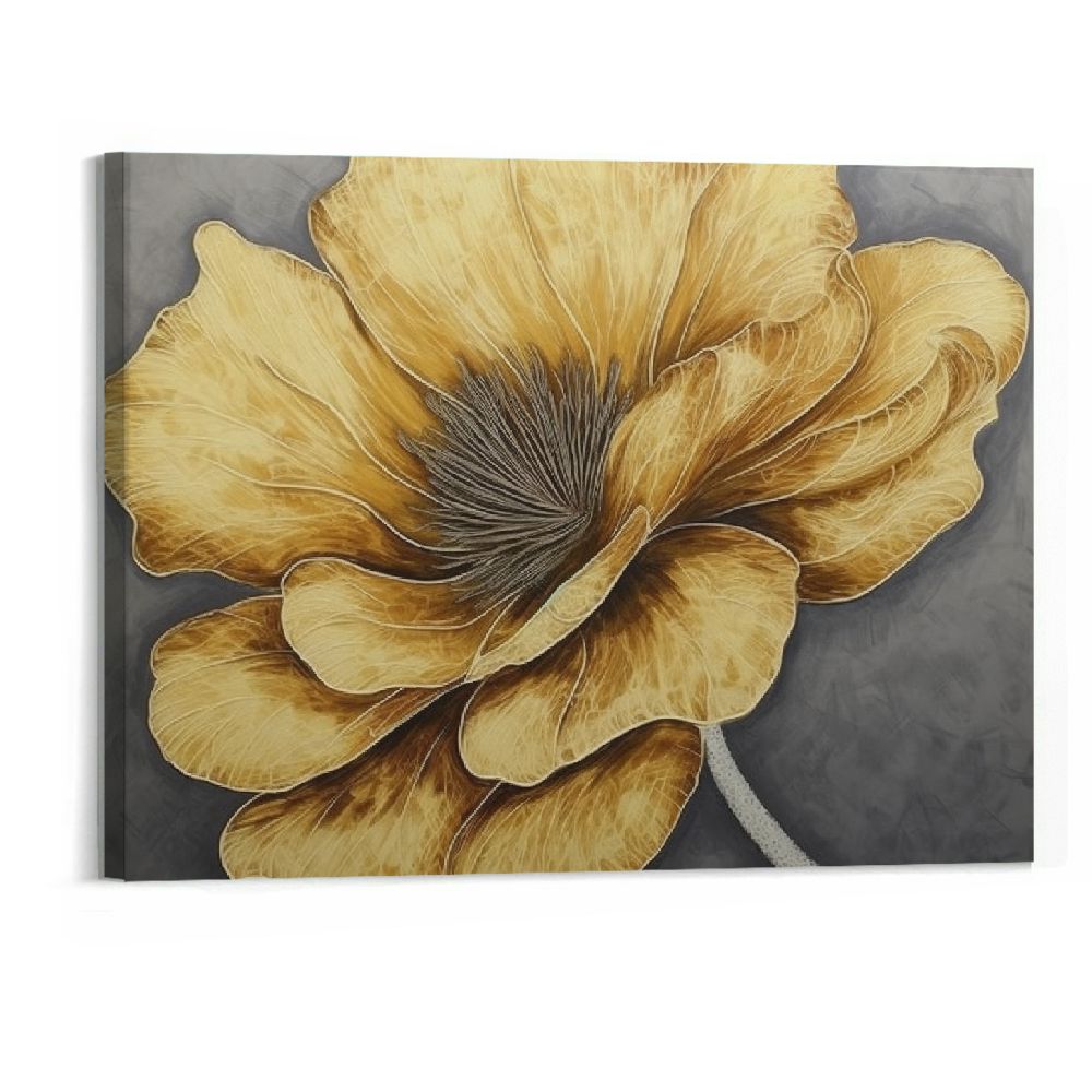 Shiartex Yellow Overlord Flower Wall Art 20x16 Inch,Modern Minimalist ...