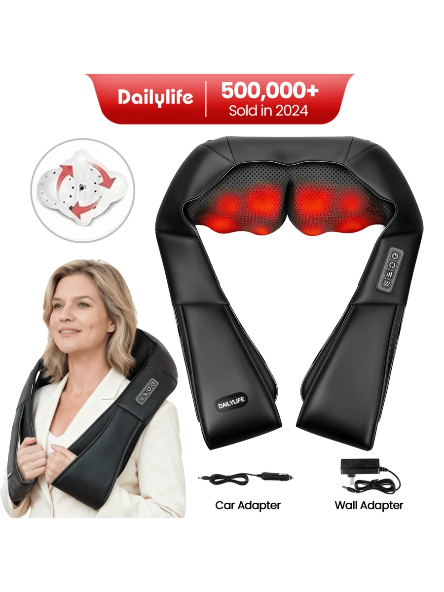 Shiatsu Back Massager with Heat - Electric Deep Kneading Neck Massager ...