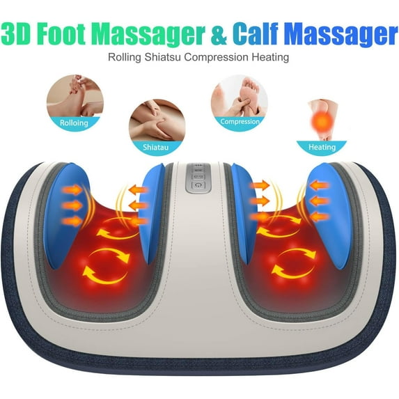 Shiatsu Foot & Calf Massager with Compression & Heating, Deep Tissue ...