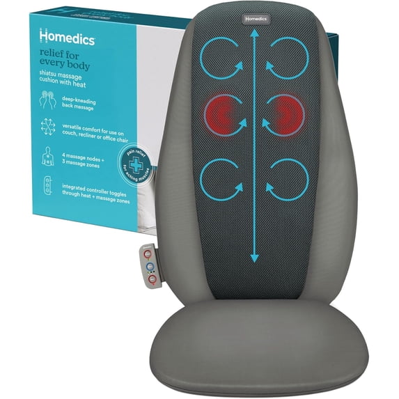 Shiatsu Massage Cushion with Heat, Pain Relief for Back Muscle Tension ...