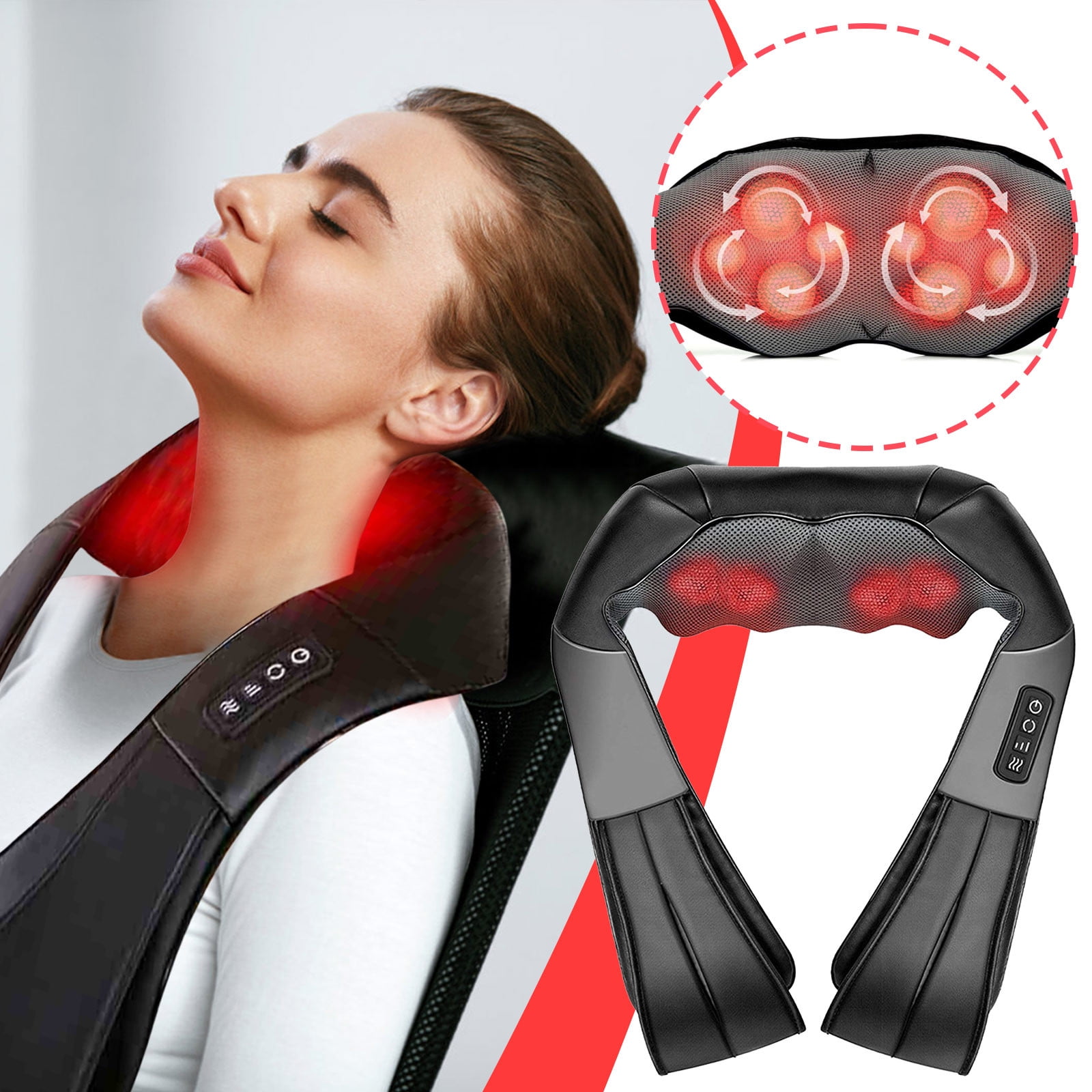 Shiatsu Neck and Back Massager with Soothing Heat, Electric Deep Tissue ...