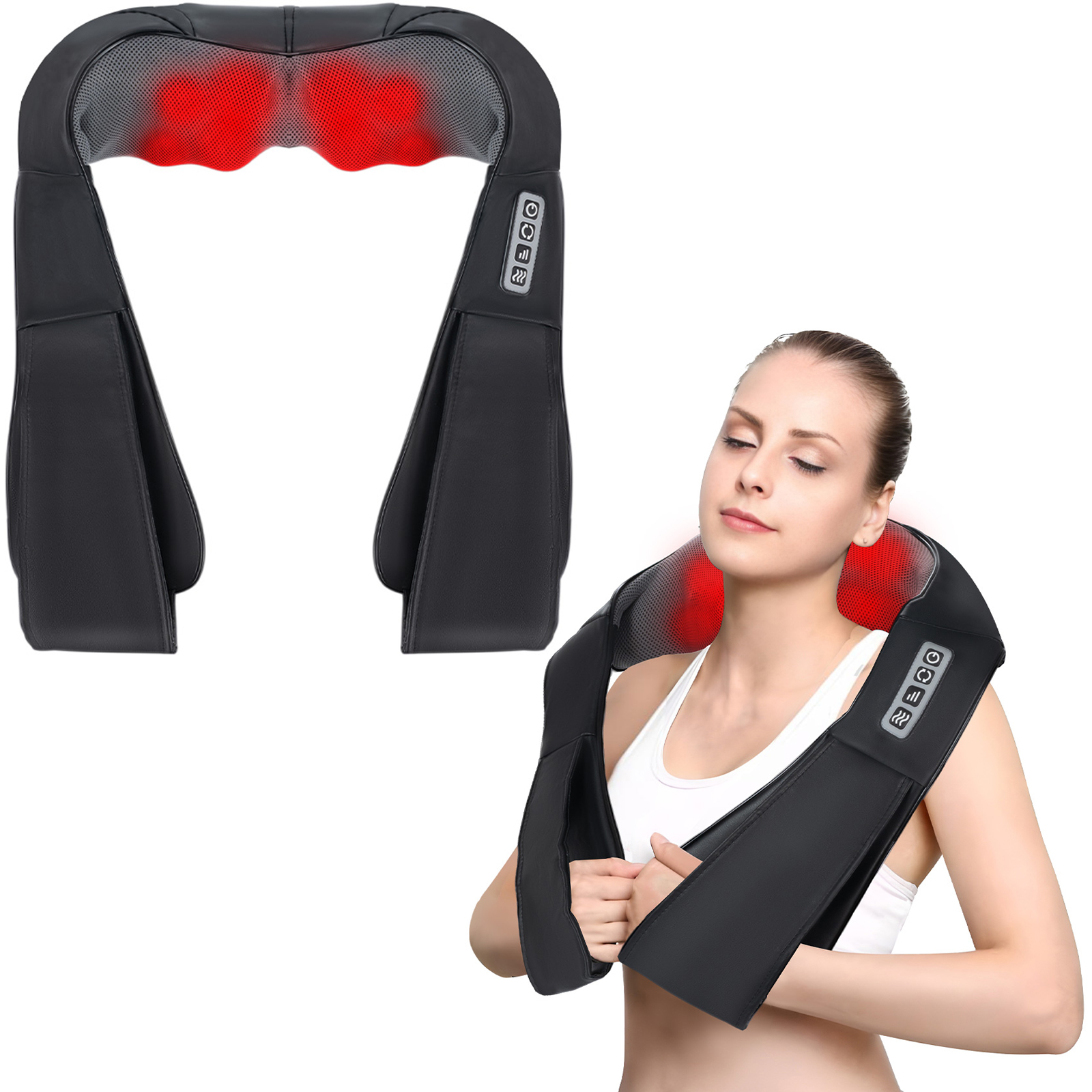 HoMedics 3D Shiatsu and Vibration Massage Pillow Heated Back and Neck ...