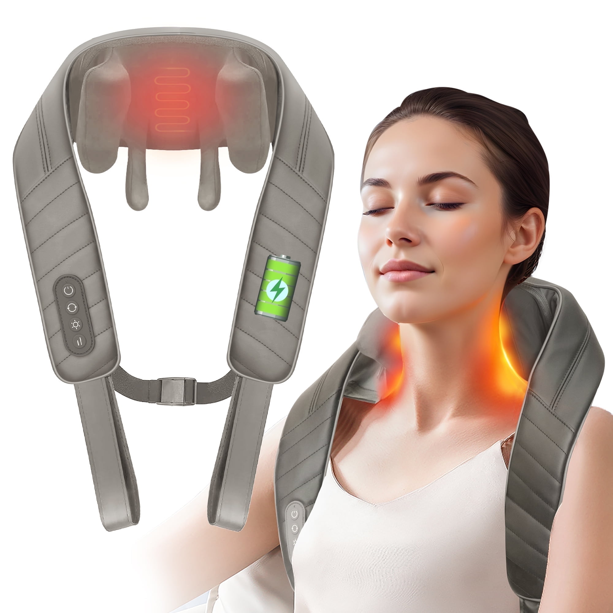 Shiatsu Neck Massager, Snailax Shoulder Neck Massager with Heat for ...