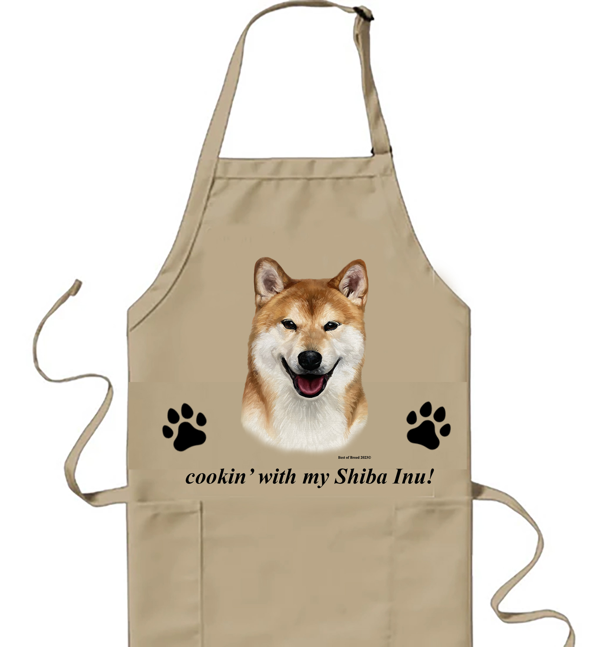 Shiba Inu - Best of Breed Cookin' Aprons Full Length Bib Apron with ...
