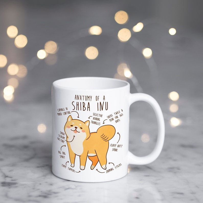 Shiba Inu Coffee Mug, Red Shiba Inu Gift, Dog Mom, Dad, Anatomy ...