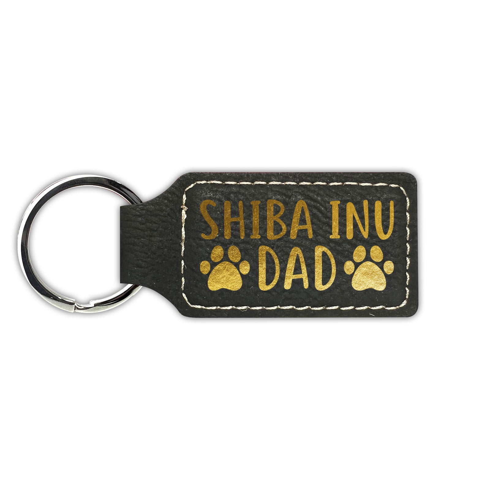 Shiba Inu Dad Keychain Leatherette Rectangle - Laser Engraved - Many ...