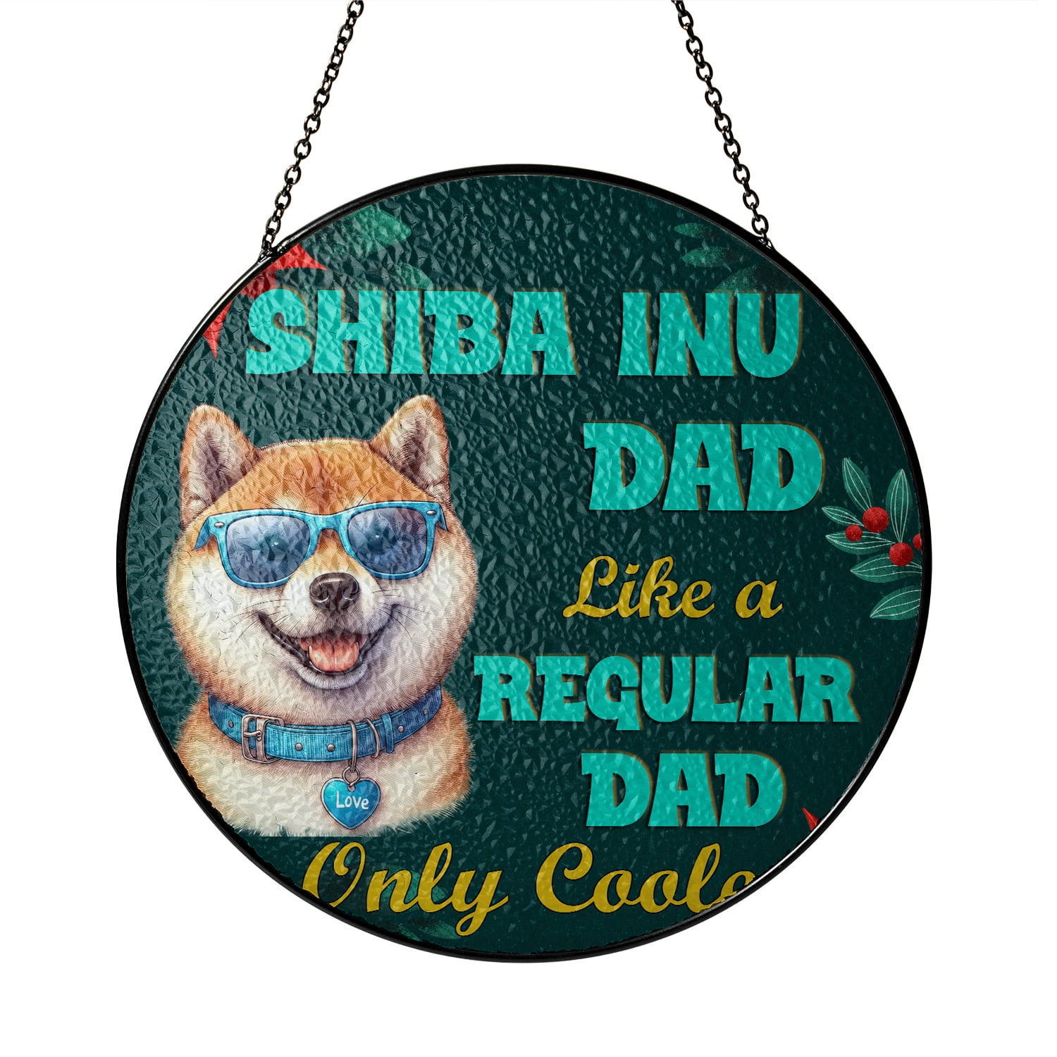 Shiba Inu Dad Like a Regular Dad Only Cooler Happy Father's Day Stained ...