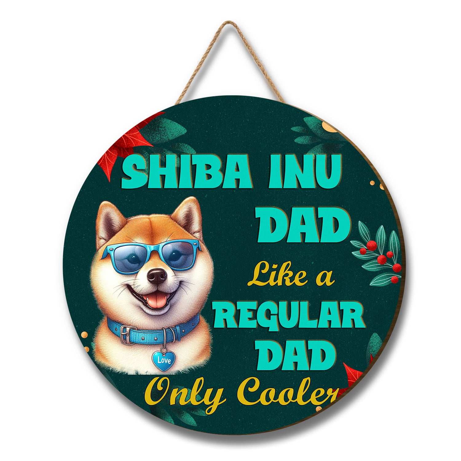 Shiba Inu Dad Like a Regular Dad Only Cooler Happy Father's Day Round ...