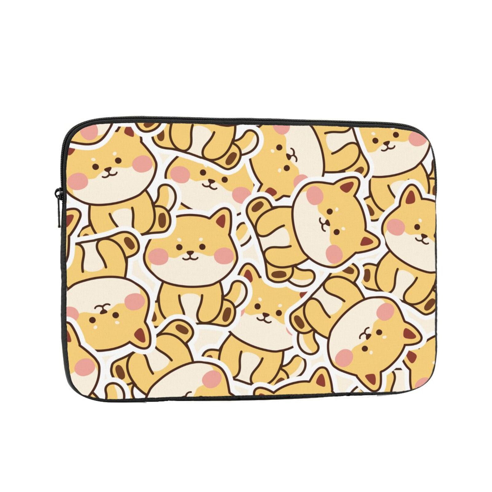 Shiba Inu Dog Cartoon in Sitting Pose Portable Laptop Sleeve Compatible ...