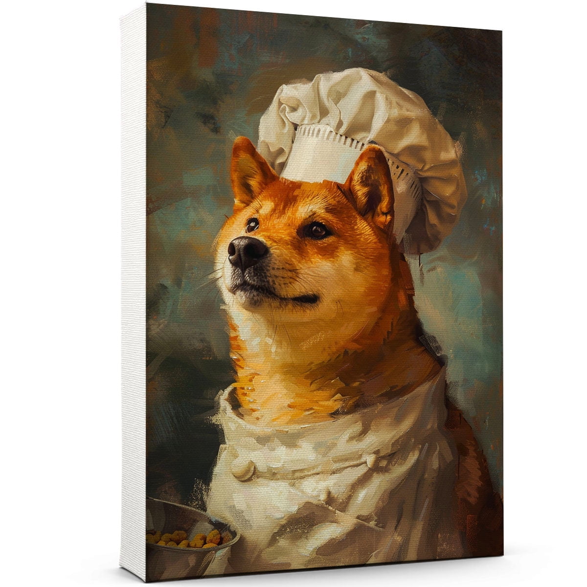 Shiba Inu Dog Chef Poster, Shiba Inu Dog Cooking Food Canvas Print for ...