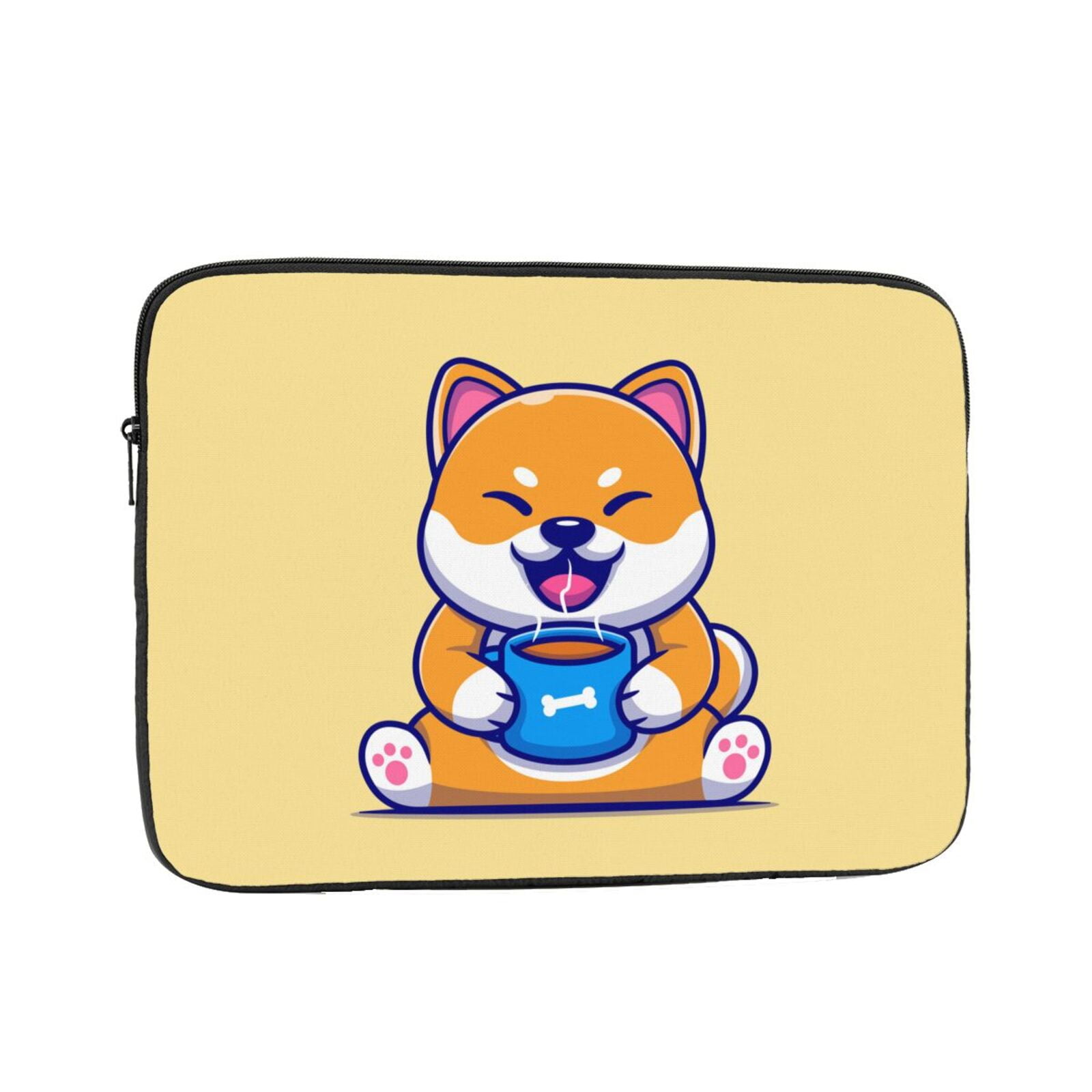Shiba Inu Dog Holding Hot Coffee Cup 13 inch Portable Laptop Sleeve ...