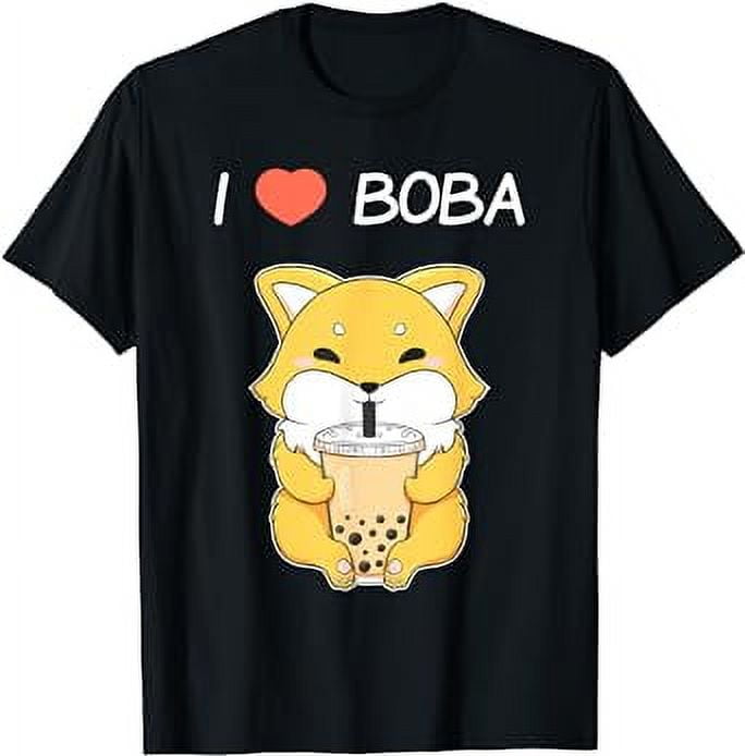Shiba Inu Dog I Love Boba Funny Bubble Tea T Shirt - Walmart.com