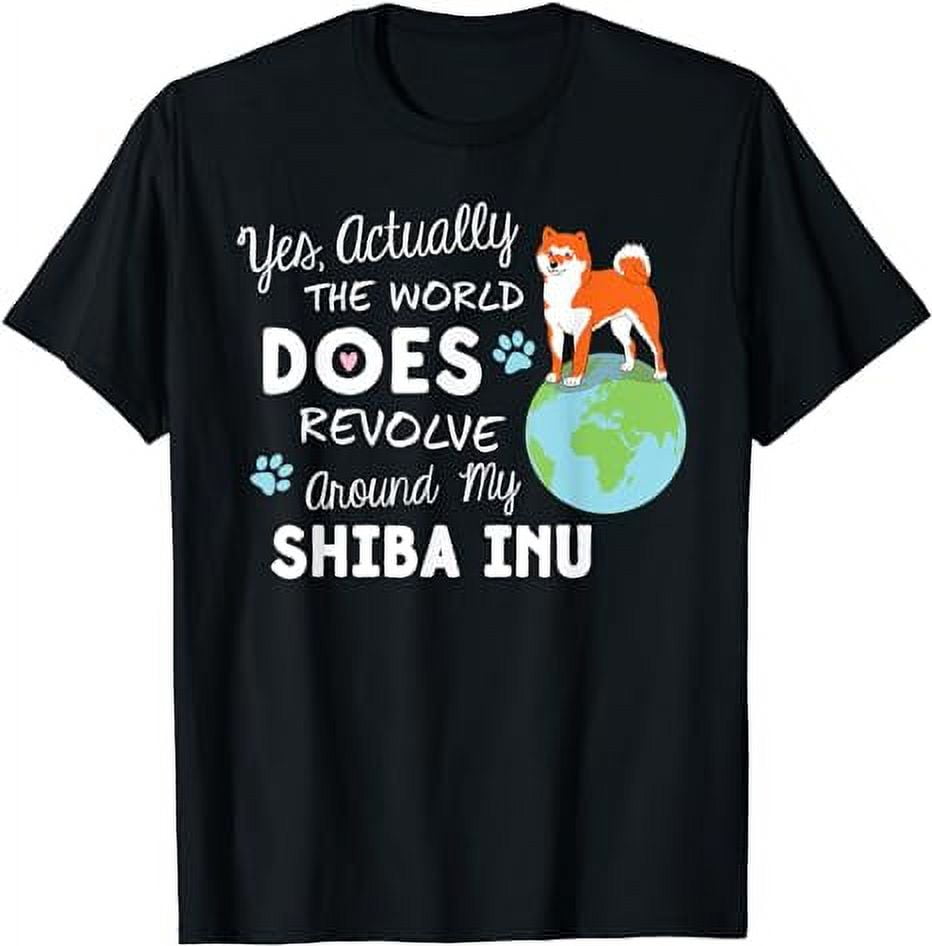 Shiba Inu Dog T-Shirt - World Revolves Around Shiba Gift - Walmart.com