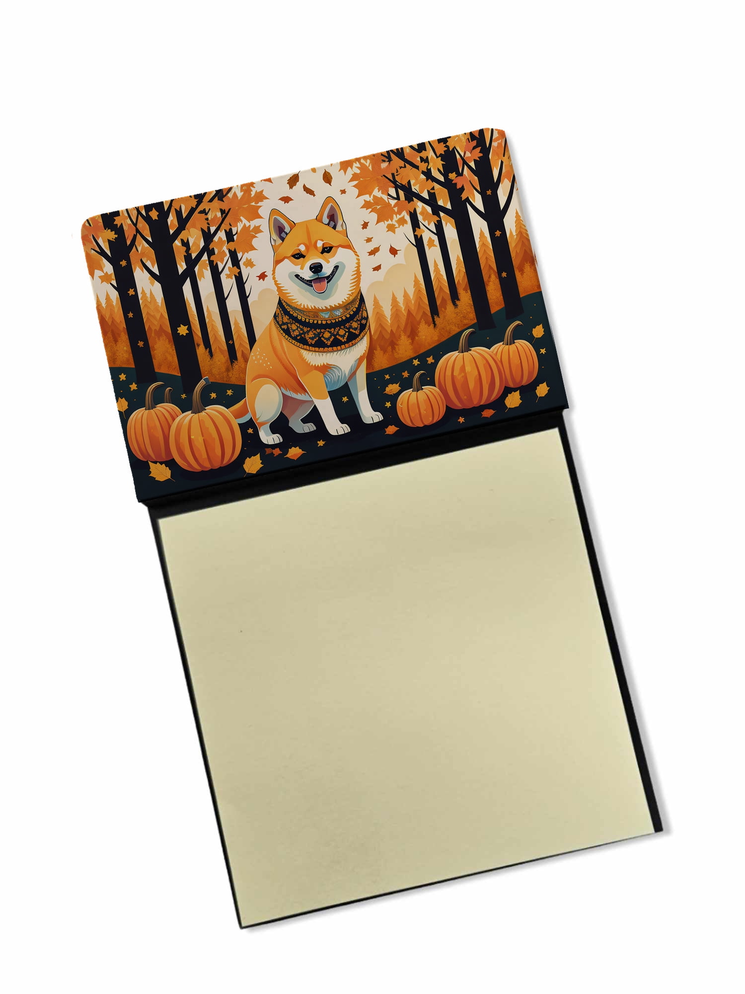 Shiba Inu Fall Sticky Note Holder 3.25 in x 5.25 in - Walmart.com