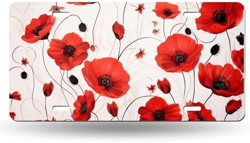 Shiba Inu Flower Fields Beautiful License Plate Cover Decorative ...