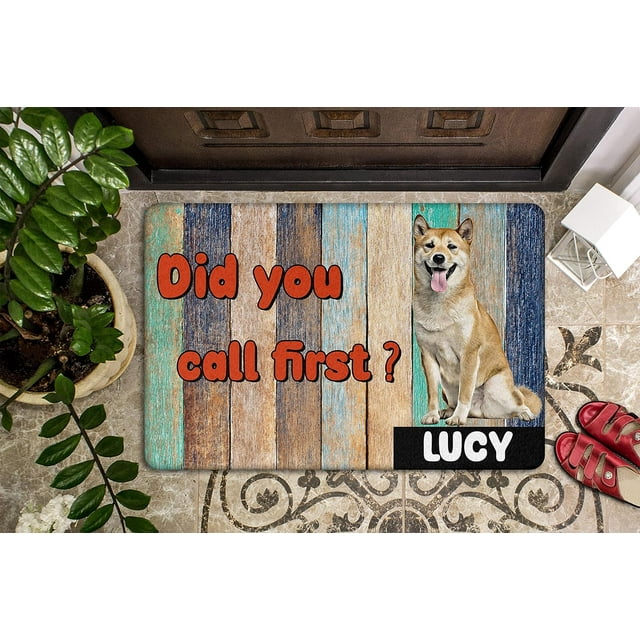 Shiba Inu Front Door Mat Outdoor Entrance Funny 24" X 36" Did You Call ...