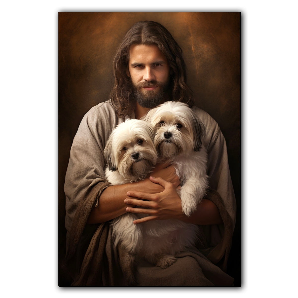 Shiba Inu Gift - Dogs Breeds Canvas Wall Art - Man Hugging Dog vintage ...