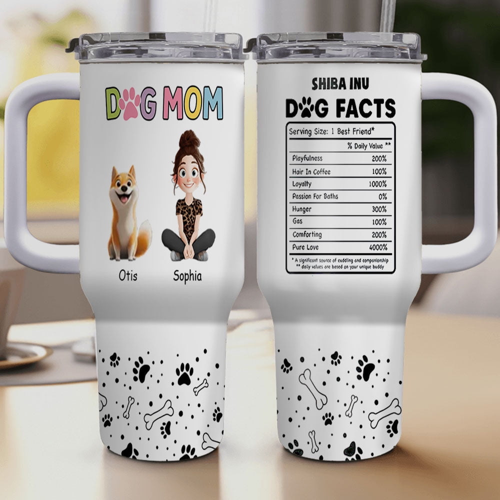 Shiba Inu Gifts, 40 Oz Shiba Inu Dad Mom Ever Tumbler with Handle ...