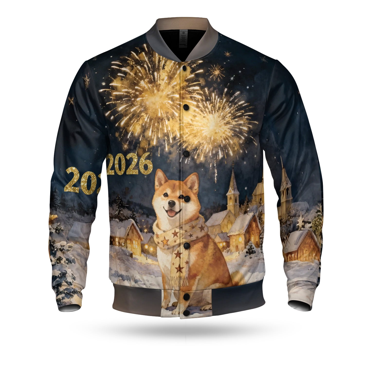 Shiba Inu Happy New Year 2026 with Fireworks on New Year's Eve All Over ...