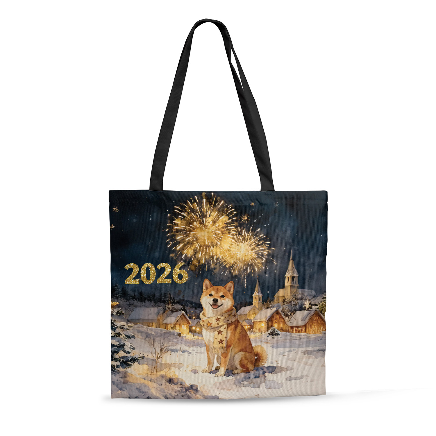 Shiba Inu Happy New Year 2026 with Fireworks on New Year's Eve All Over ...