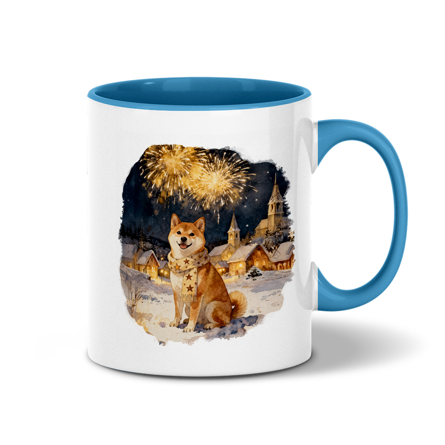 Shiba Inu Happy New Year 2026 with Fireworks on New Year's Eve 11oz ...