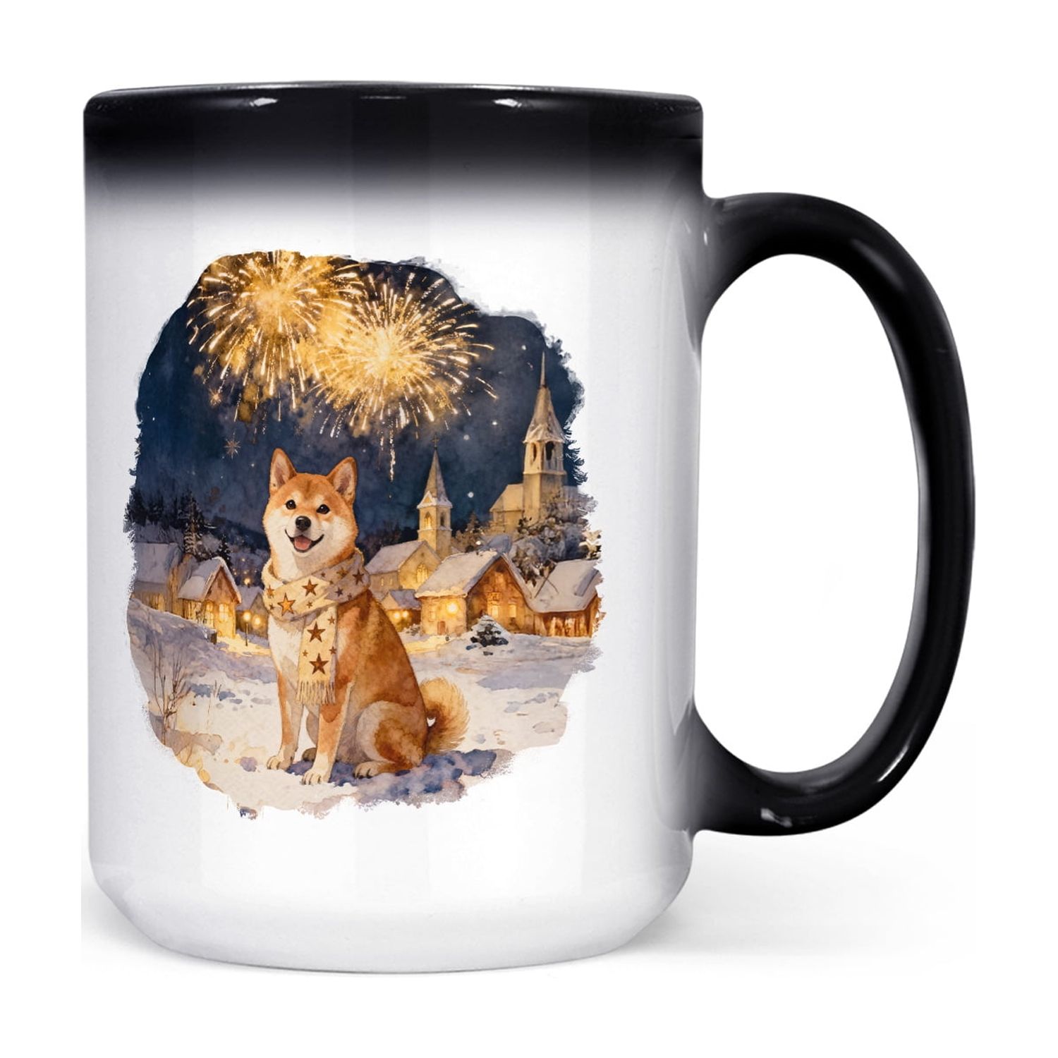 Shiba Inu Happy New Year 2026 with Fireworks on New Year's Eve Heat ...