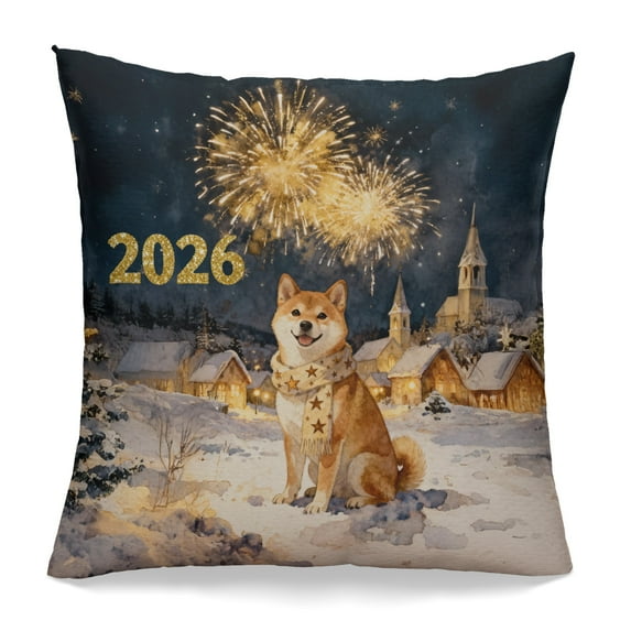 Shiba Inu Happy New Year 2026 with Fireworks on New Year's Eve ...