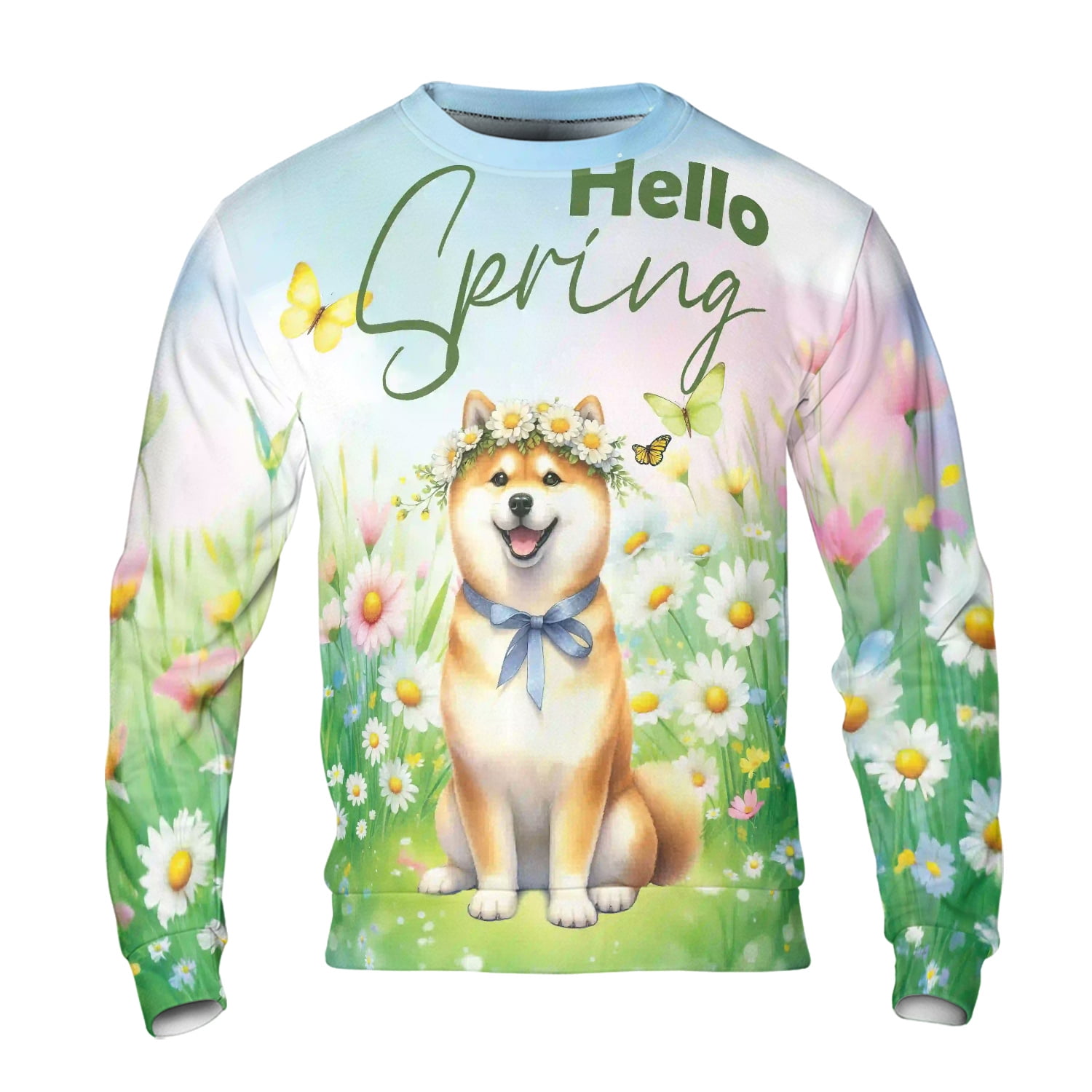 Shiba Inu Hello Spring Time Flower Floral Nature All Over Print 3D ...