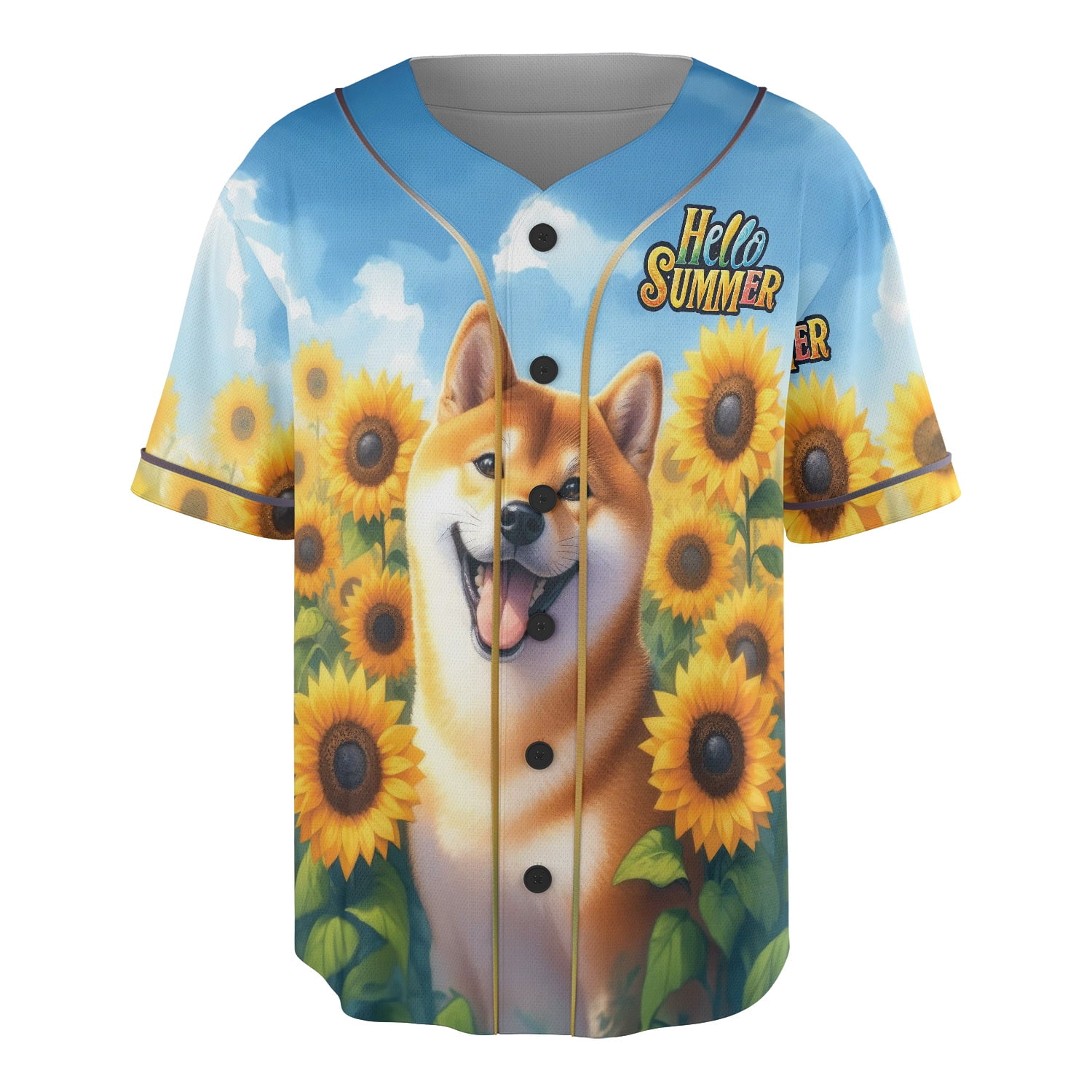 Shiba Inu Hello Summer Sunshine Sunflowers Spring Retro Vintage All ...