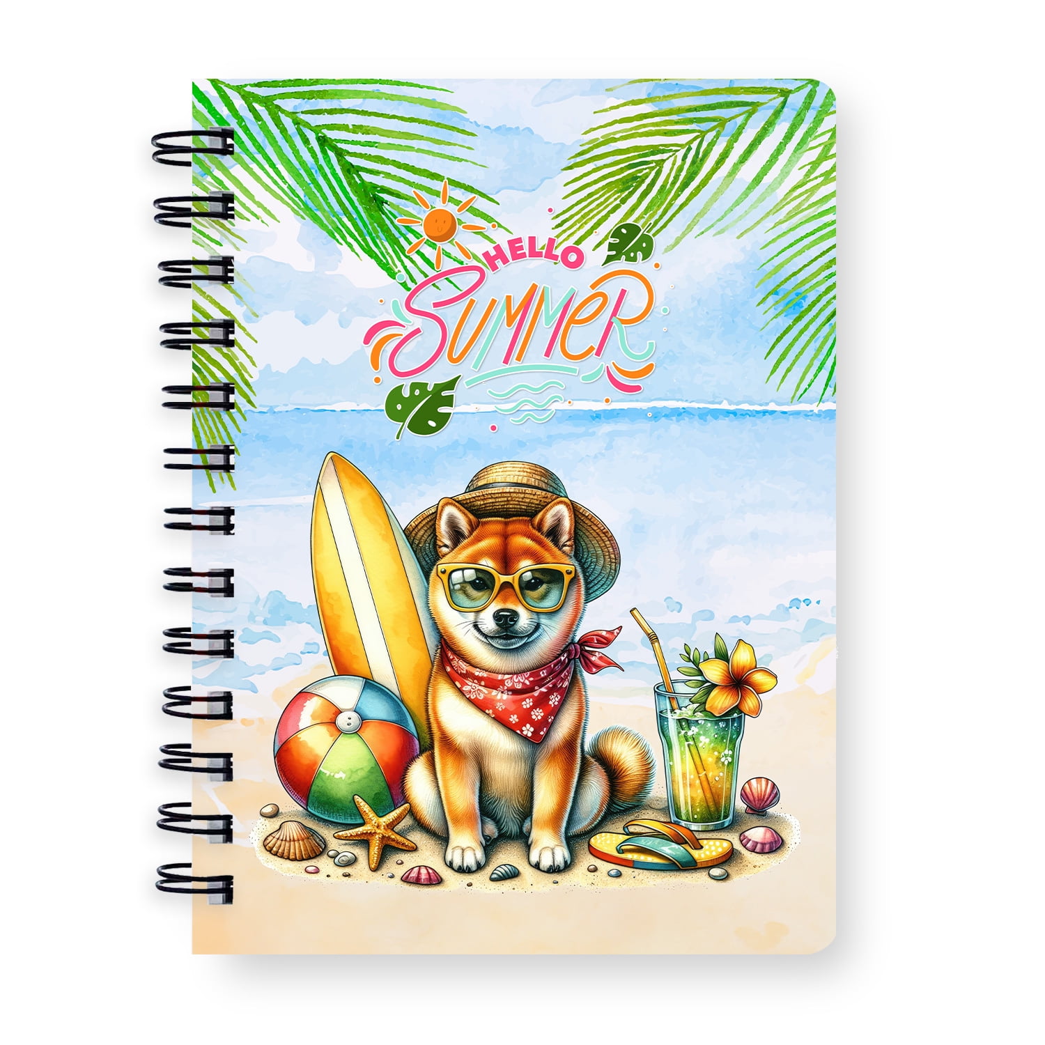 Shiba Inu Hello Summer with Sunglasses and Surfboard Tropical Vibes ...