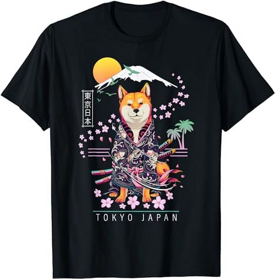 Shiba Inu | Japanese Aesthetic | Sakura Cherry Blossoms T-Shirt ...