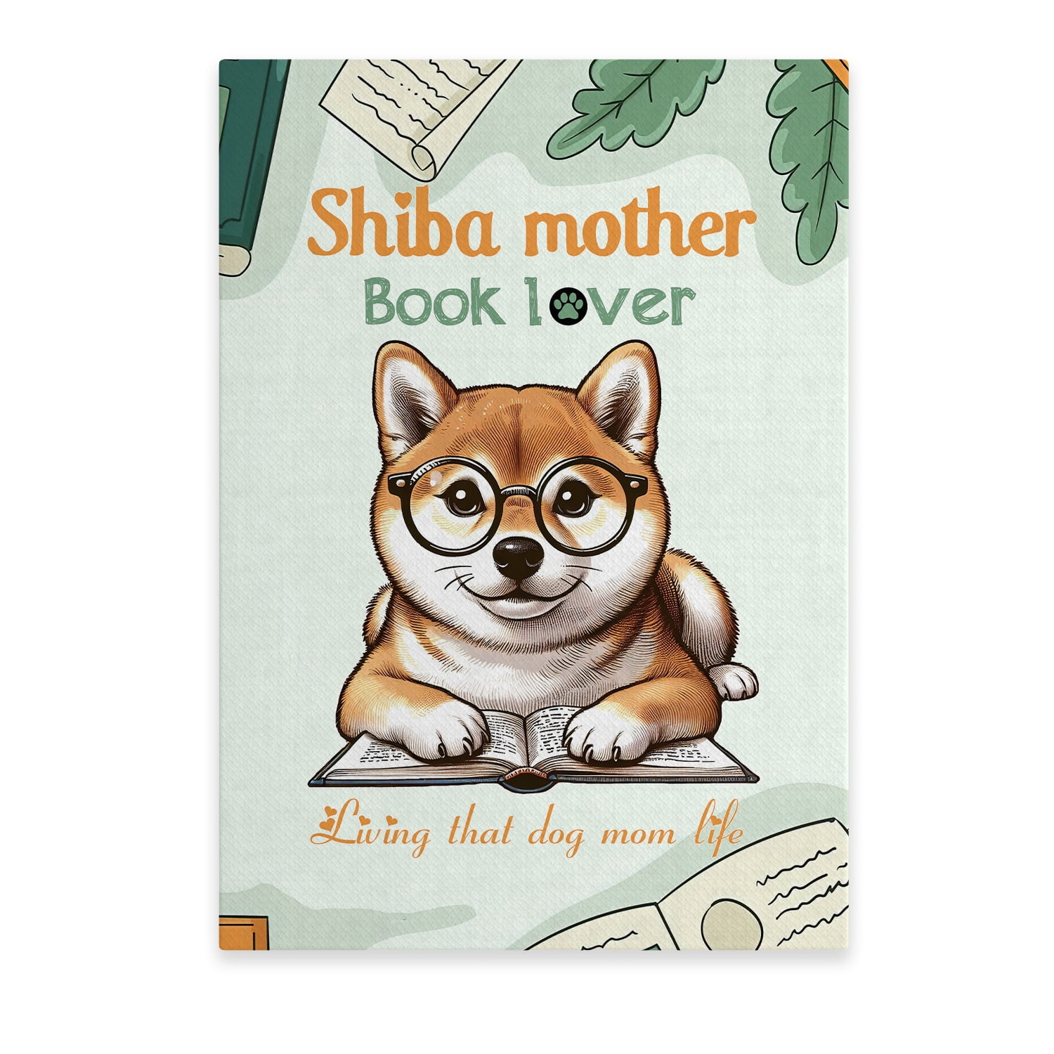 Shiba Inu Mother Book Lover Living That Dog Mom Life Happy Mother's Day ...