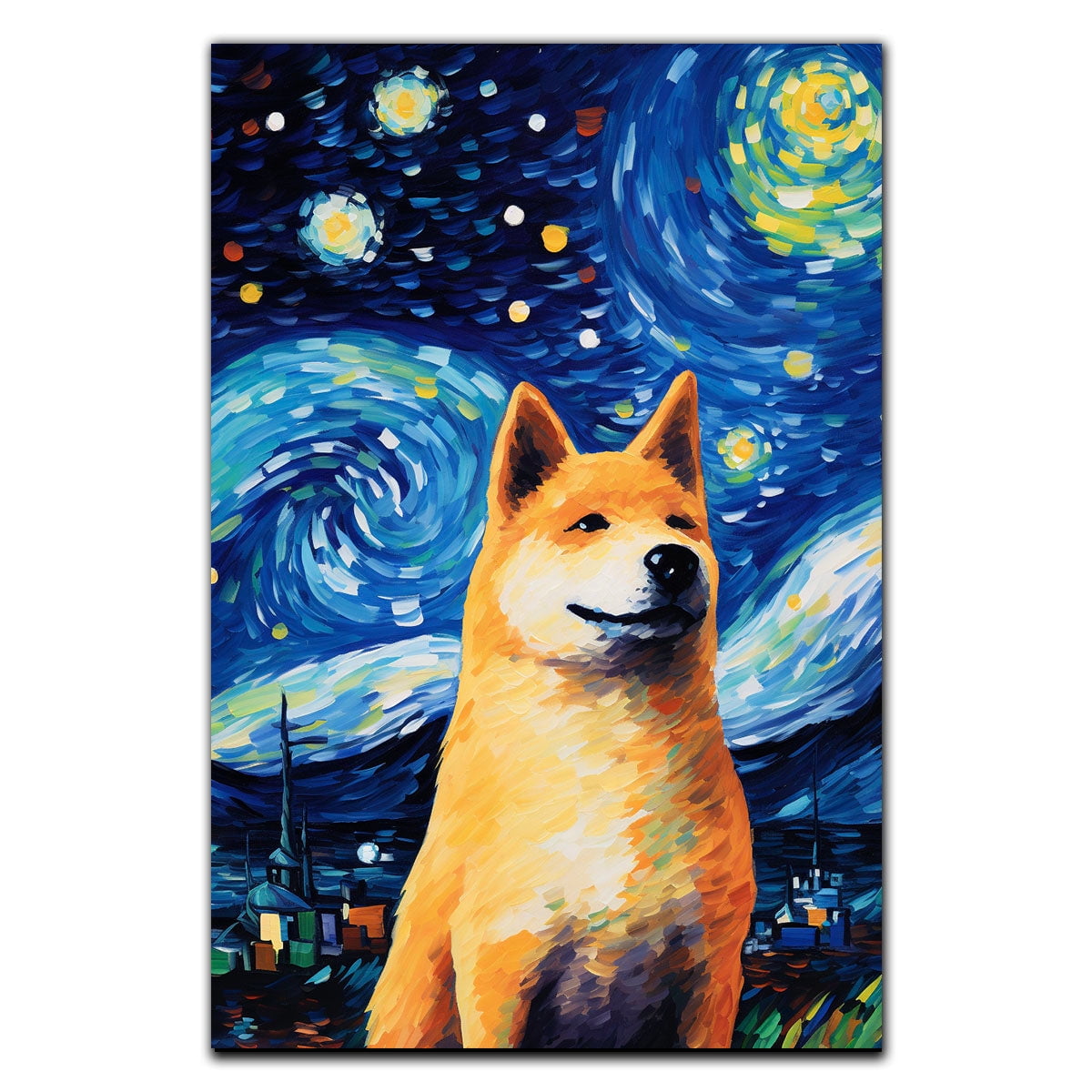 Shiba Inu Paintings Canvas for Wall Decorations - Paintings Starry ...