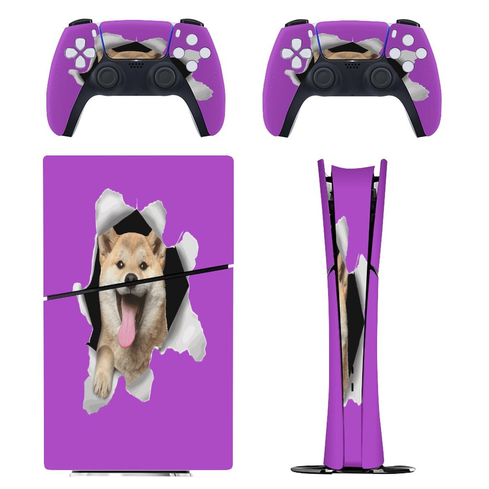 Shiba Inu Paper Hole Dog PS5/PS5 Slim Digital Disc Skin Sticker For ...