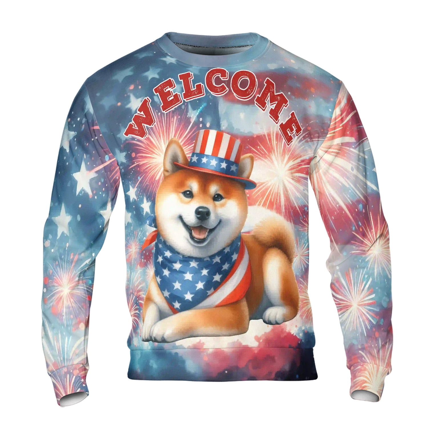 Shiba Inu Patriotic Welcome for 4Th of July Independence Day All Over ...