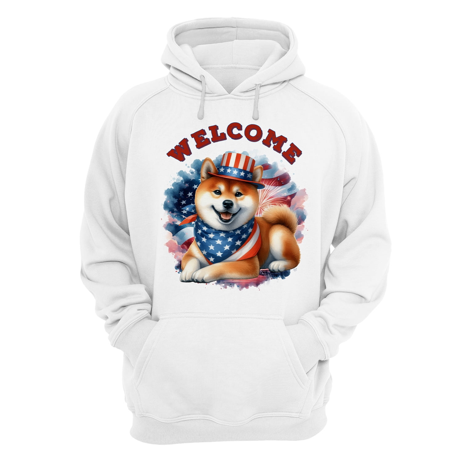Shiba Inu Patriotic Welcome for 4Th of July Independence Day Hoodie ...