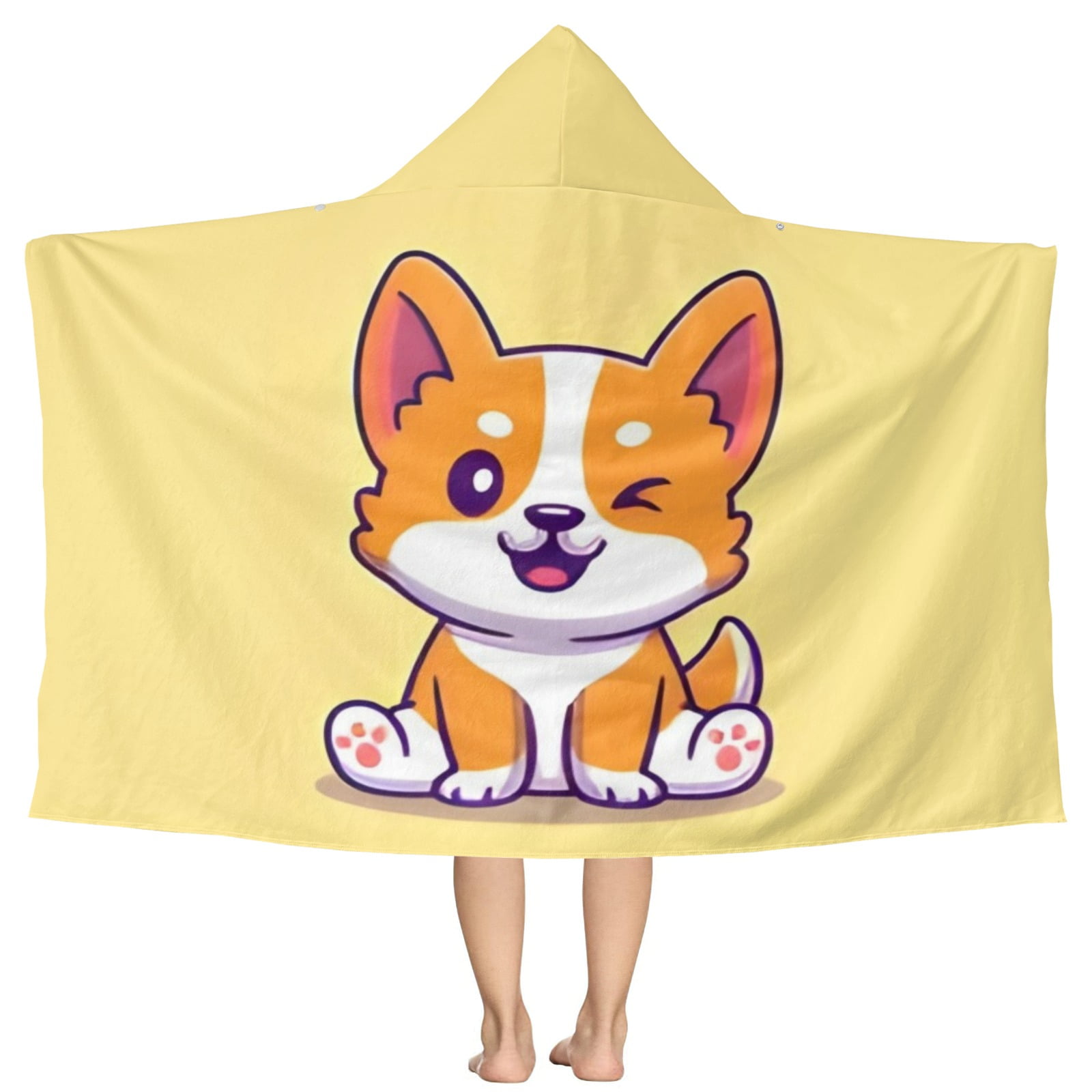Shiba Inu Pattern Beach Poncho - Microfiber - Towel - Kids Lightweight ...