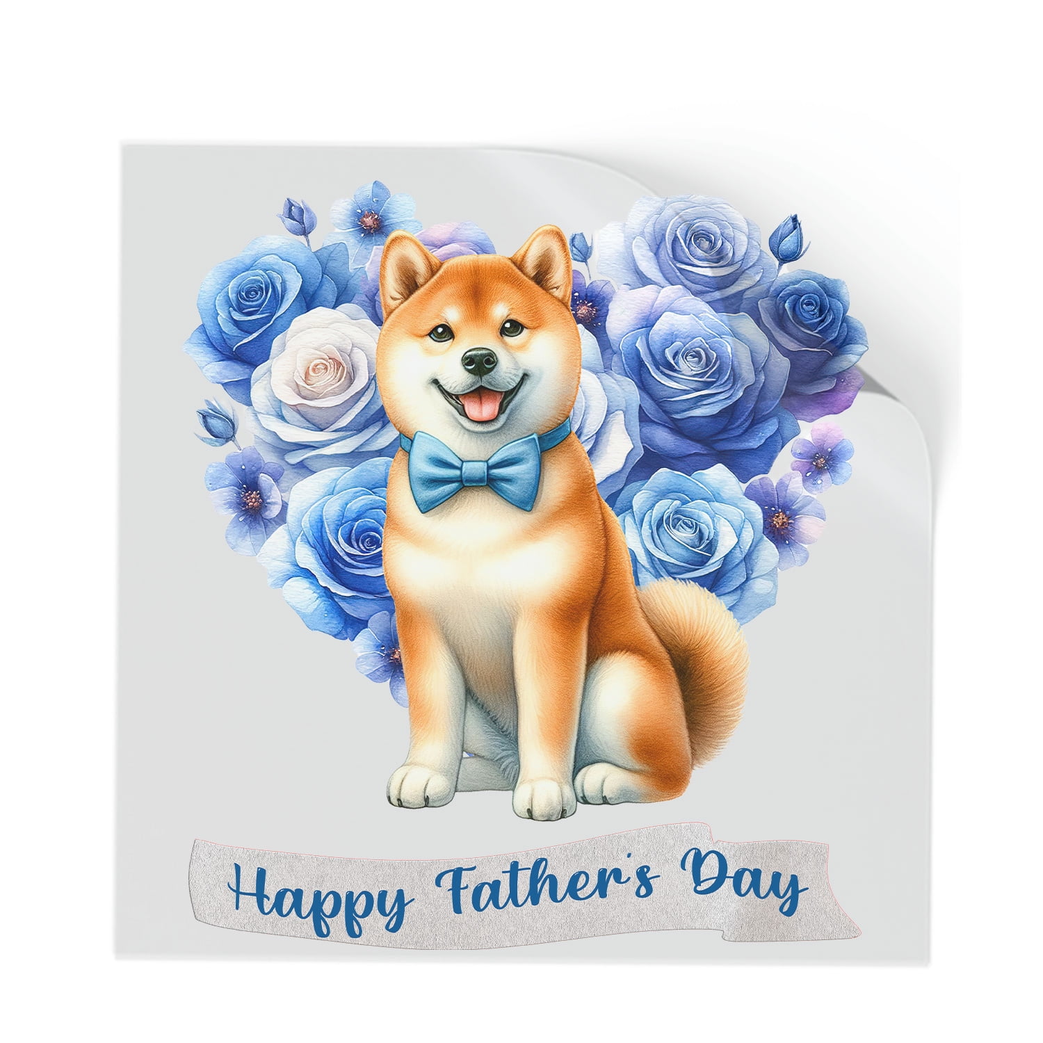 Shiba Inu Proud Dad Happy Father's Day Cutout Transfer Sticker Shibas ...