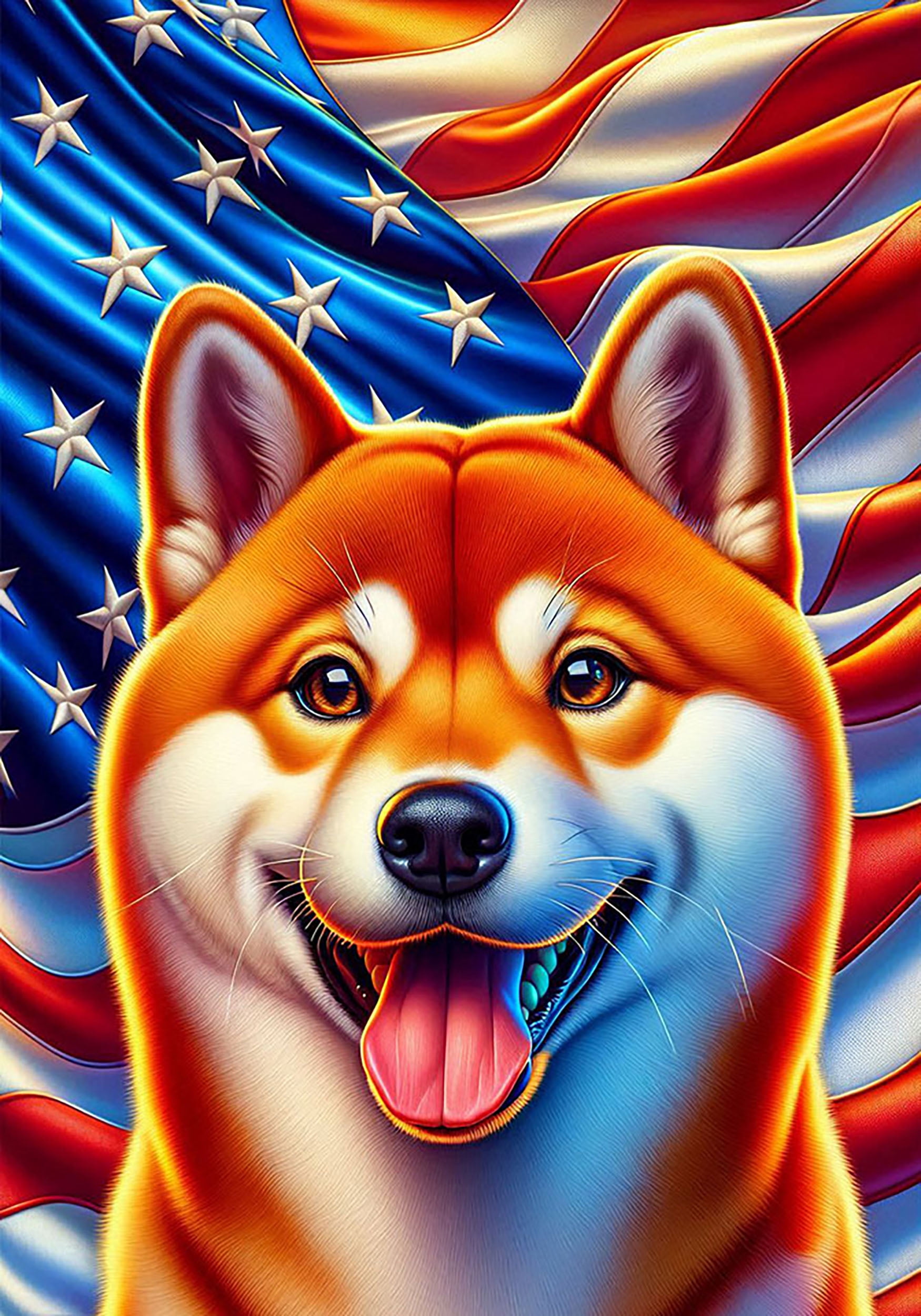 Shiba Inu Red - Best of Breed DCR Patriotic III Outdoor House Flag ...
