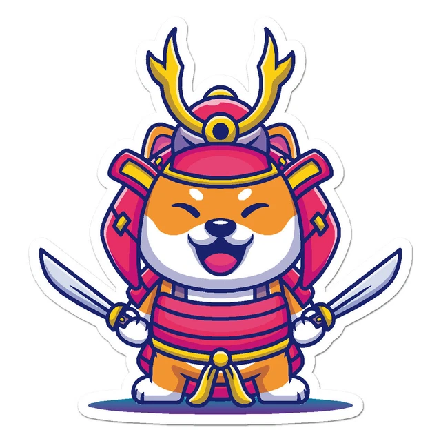 Shiba Inu Samurai Sticker Phone Decal Water Bottle Stickers Car Decals ...