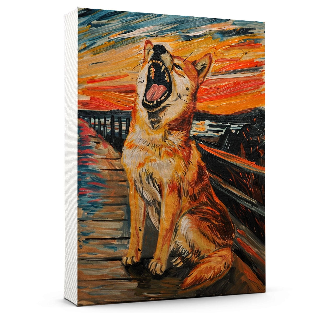 Shiba Inu Scream Funny Dog Poster Unframe, Shiba Inu Dog Canvas Frame ...