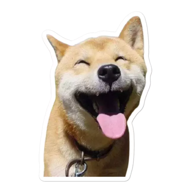 Shiba Inu Smiling Laughing Sticker Dog Phone Decal Water Bottle ...