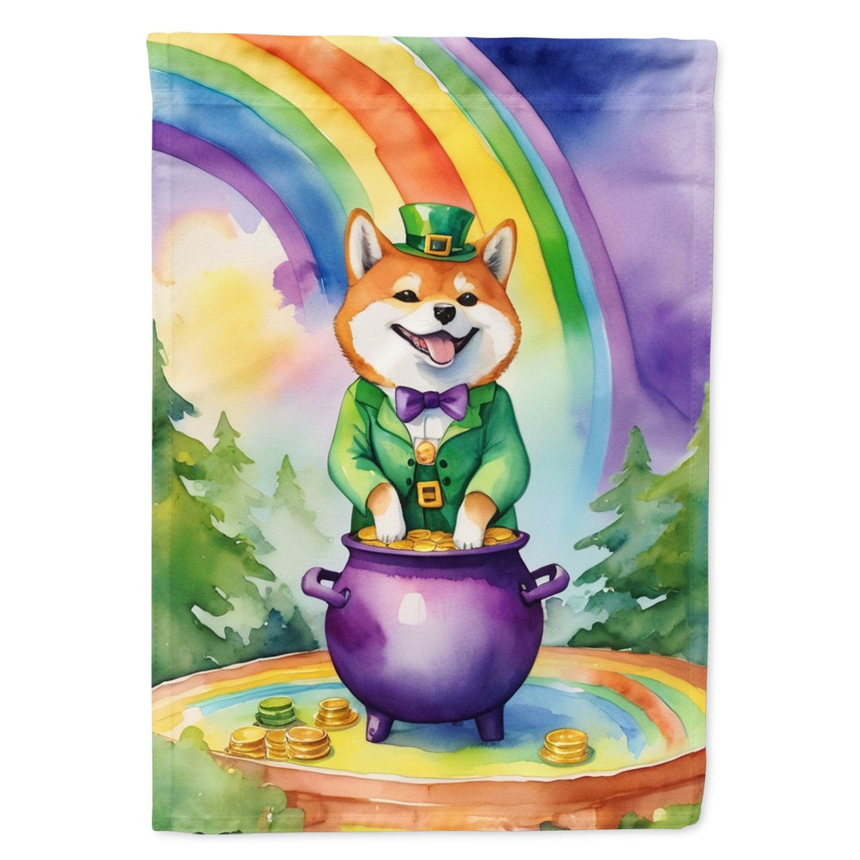 Shiba Inu St Patrick's Day House Flag 28 in x 40 in - Walmart.com