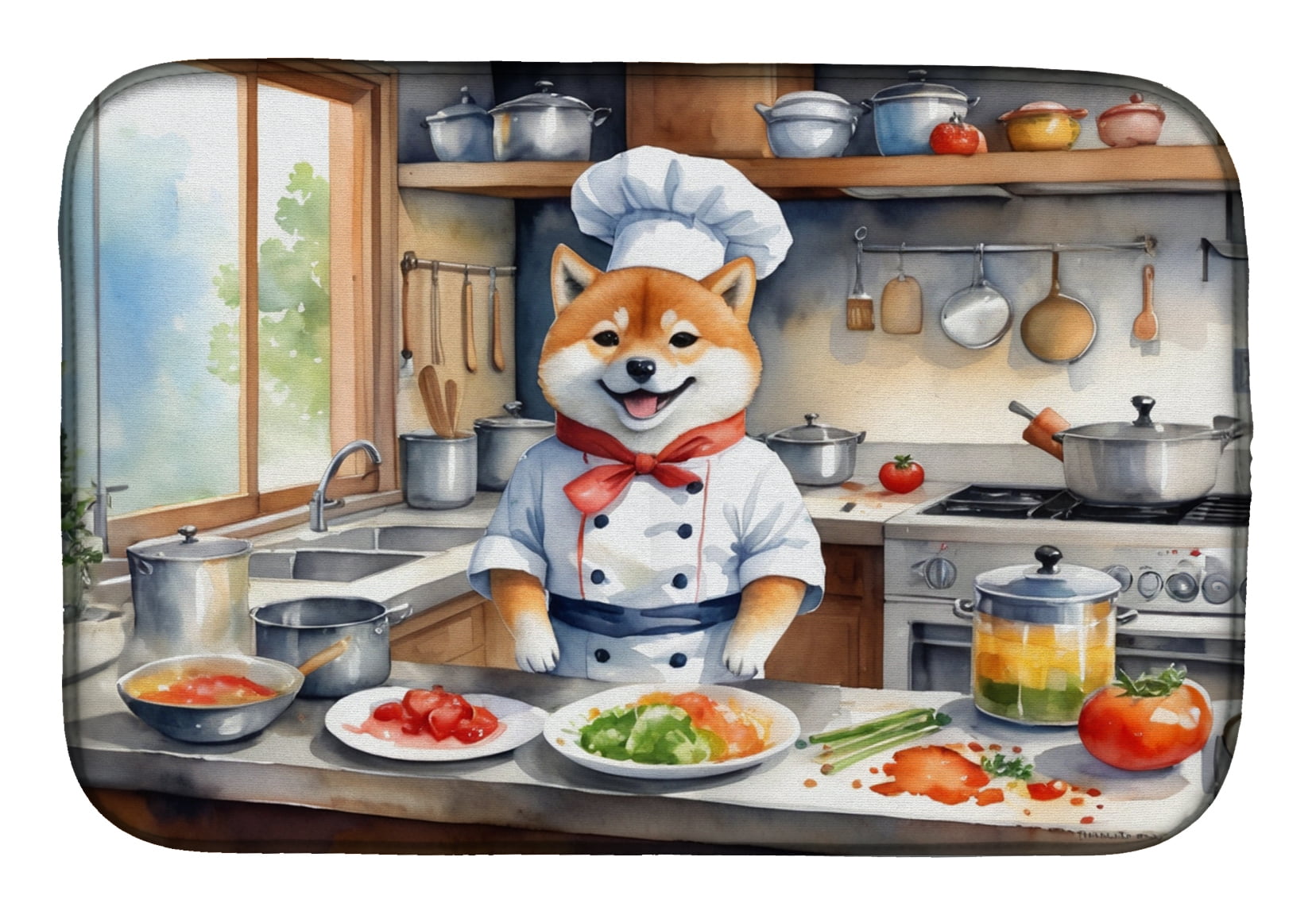 Shiba Inu The Chef Dish Drying Mat - Walmart.com