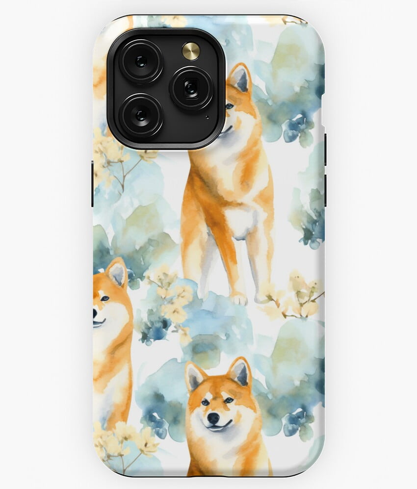 Shiba Inu and Sakura Japanese Dog G3850 Phone Case for iPhone17 16 15 ...