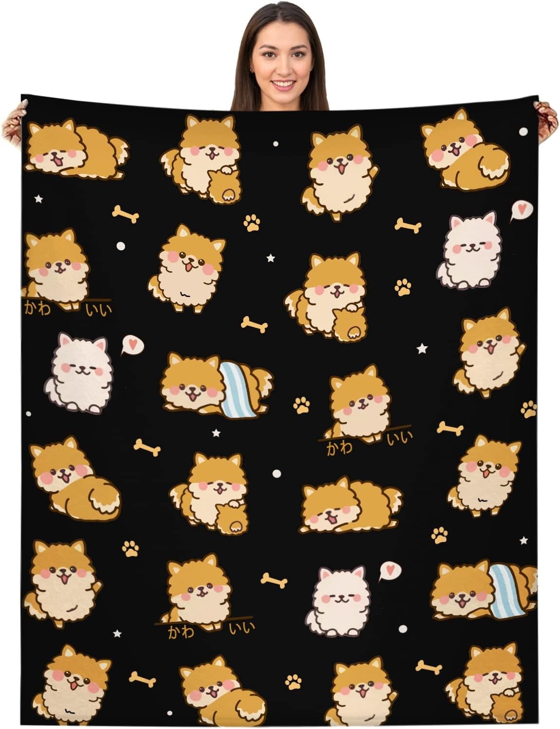 Shiba Throw Blanket Shiba Inu Plush Cute Puppy Blanket Shiba Inu Gifts ...